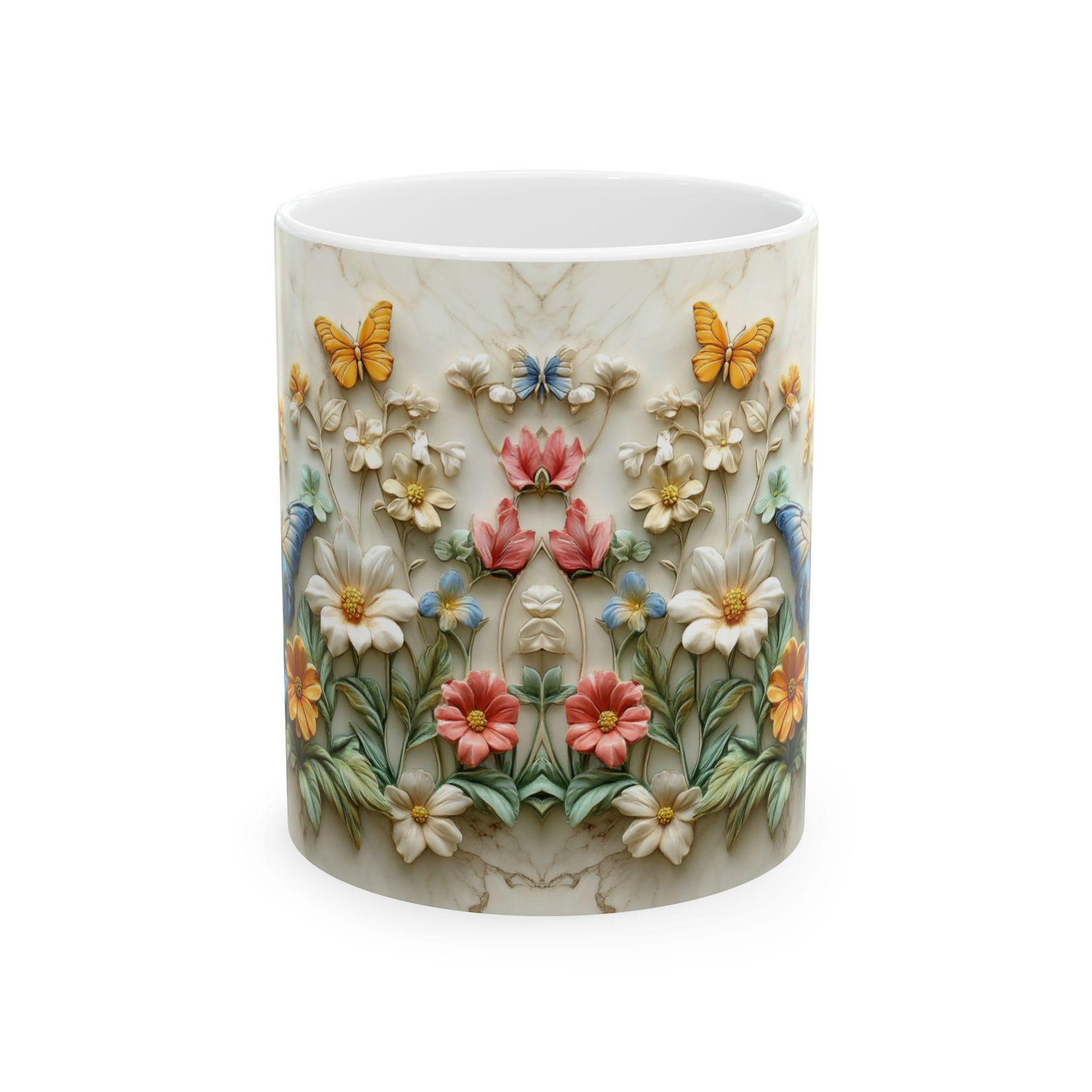 3D Summer Garden Butterfly Mug Sublimation, Digital Download, Carved ...