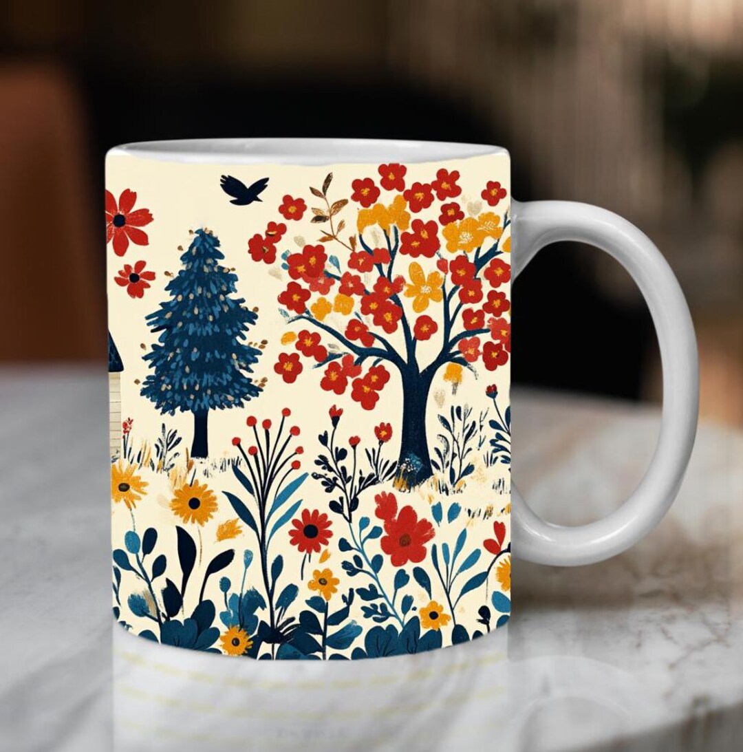 Cottage Core Mug Template Simple Design Country Life Mug Print Rustic ...