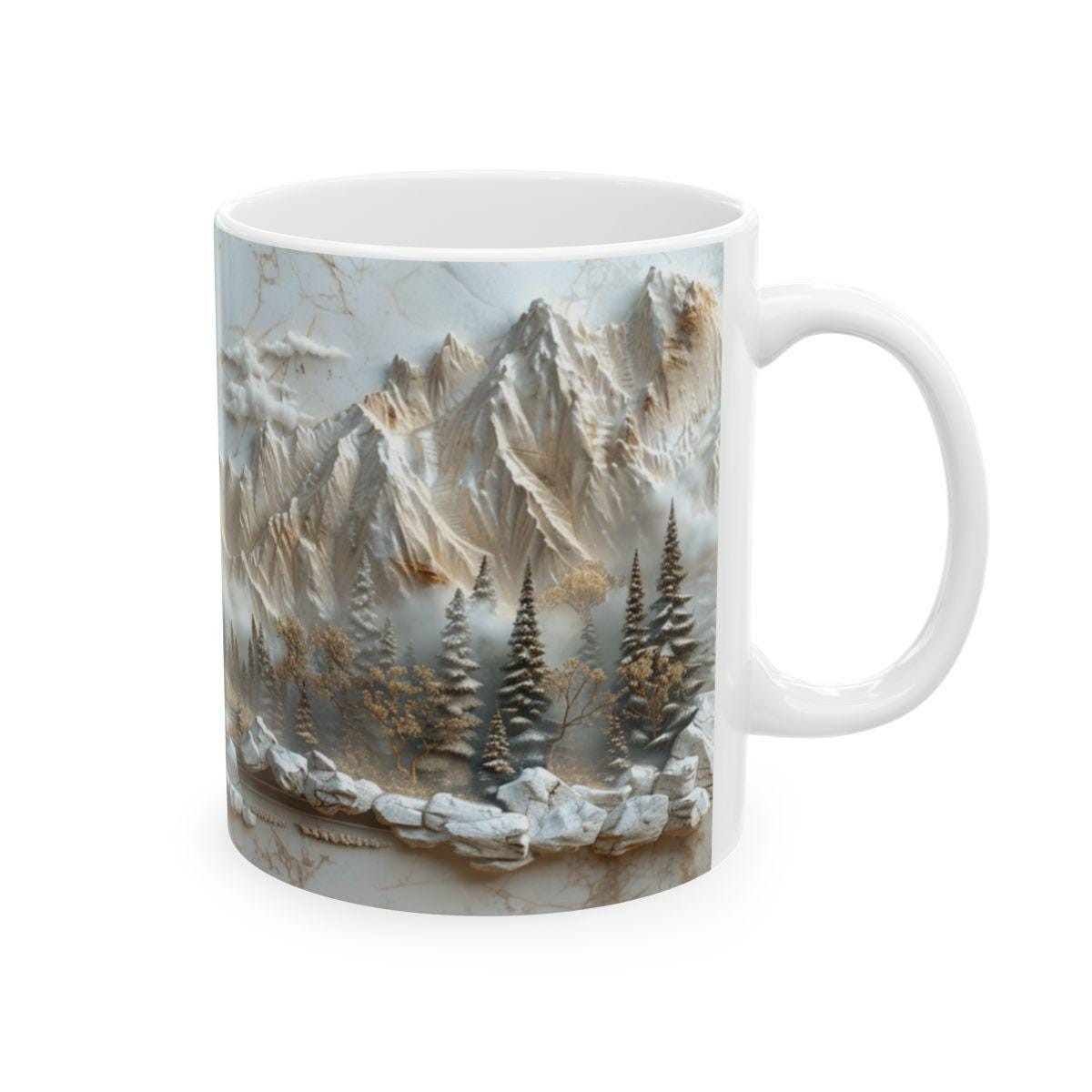Mountain Landscape Mug Wrap: Seamless PNG Sublimation Design (digital ...