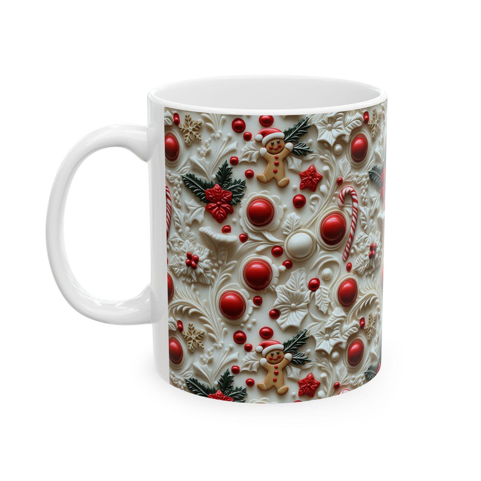Christmas Mug Template 3D, Christmas Design Mug Print, Holiday Coffee ...