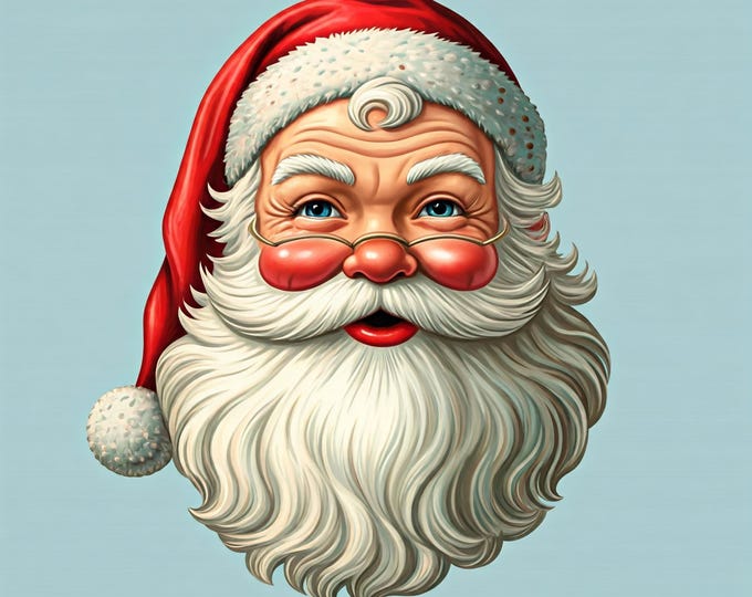 Santa Wall Art Santa With Hat Santa Wall Decor Christmas Decor Santa ...