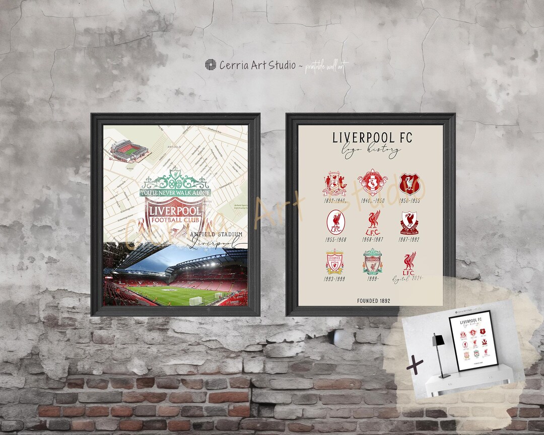 Liverpool FC Logo Poster Badge History Liverpool Football Soccer Gift ...