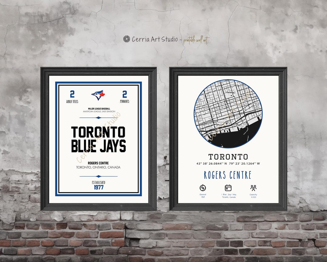 Toronto Blue Jays Baseball Map Poster | MLB Jays Map Stadium | Sport ...