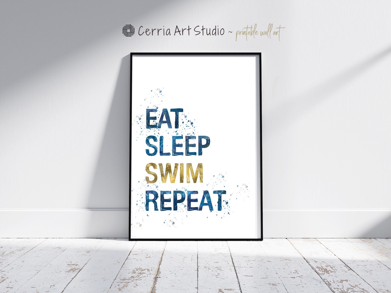 Set of 3 Swim Swimmer Poster for Boys Men Printable Inspirational Sport ...