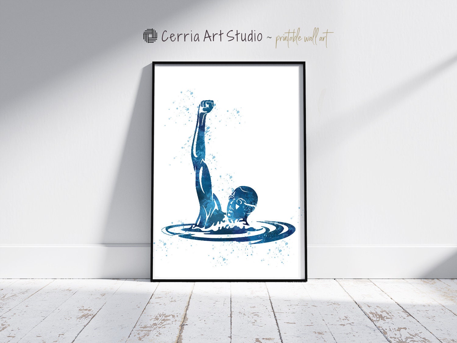 Set of 3 Swim Swimmer Poster for Boys Men Printable Inspirational Sport ...