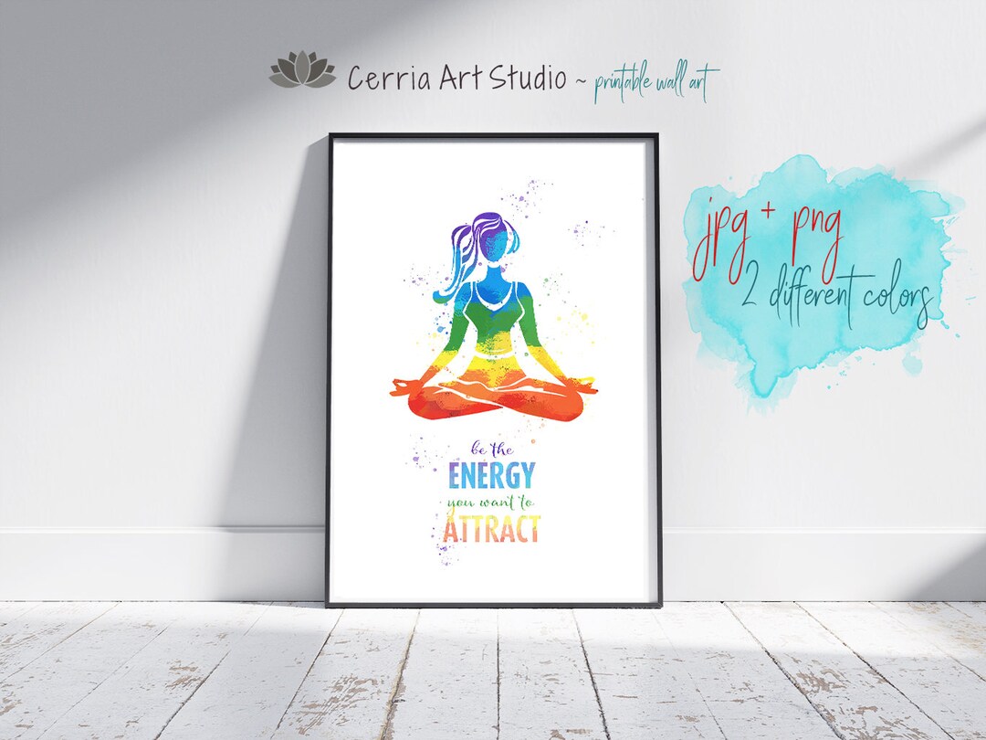 Yoga Poses Poster, Spiritual Decor, Yogi Print, Printable Wall Art ...