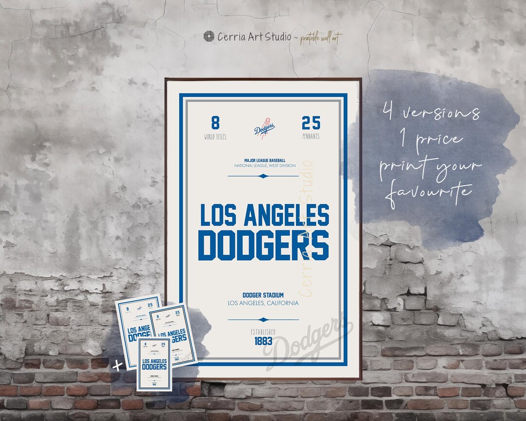 Los Angeles Dodgers Poster Baseball | MLB Dodgers Baseball | Sport Dorm ...