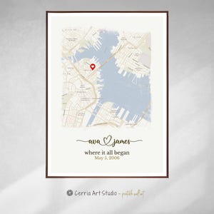 Engaged Map Gift, Where It All Began Map Where We Met for Engaged ...