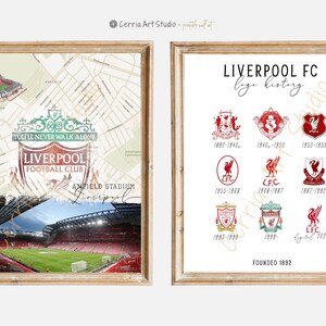 Liverpool FC Logo Poster Badge History Liverpool Football Soccer Gift ...