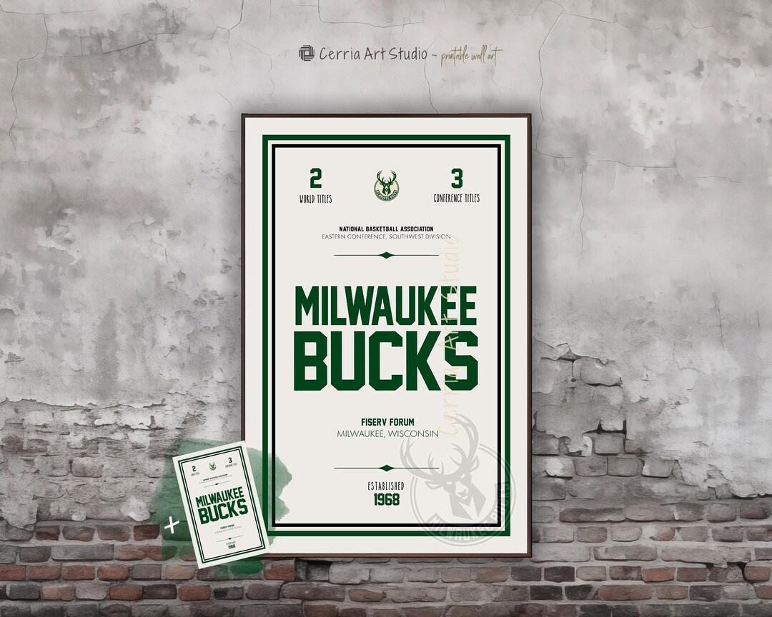 Milwaukee Bucks Poster Basketball | NBA Bucks Basketball | Sport Dorm ...