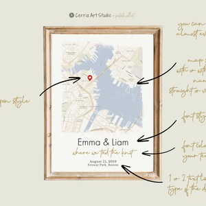 Engaged Map Gift, Where It All Began Map Where We Met for Engaged ...