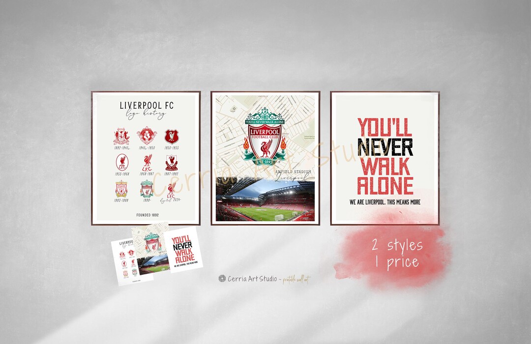 Liverpool FC Poster Logo Badge History Liverpool Football Soccer Gift ...