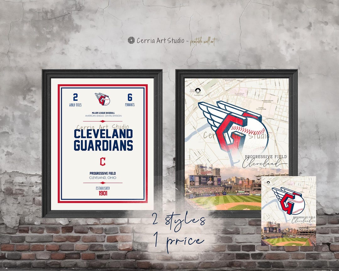Cleveland Guardians Baseball Map Poster | MLB Guardians Map Stadium ...