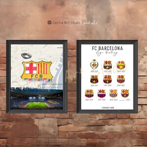 FC Barcelona Logo Poster Badge History Football Soccer Gift Camp Nou ...