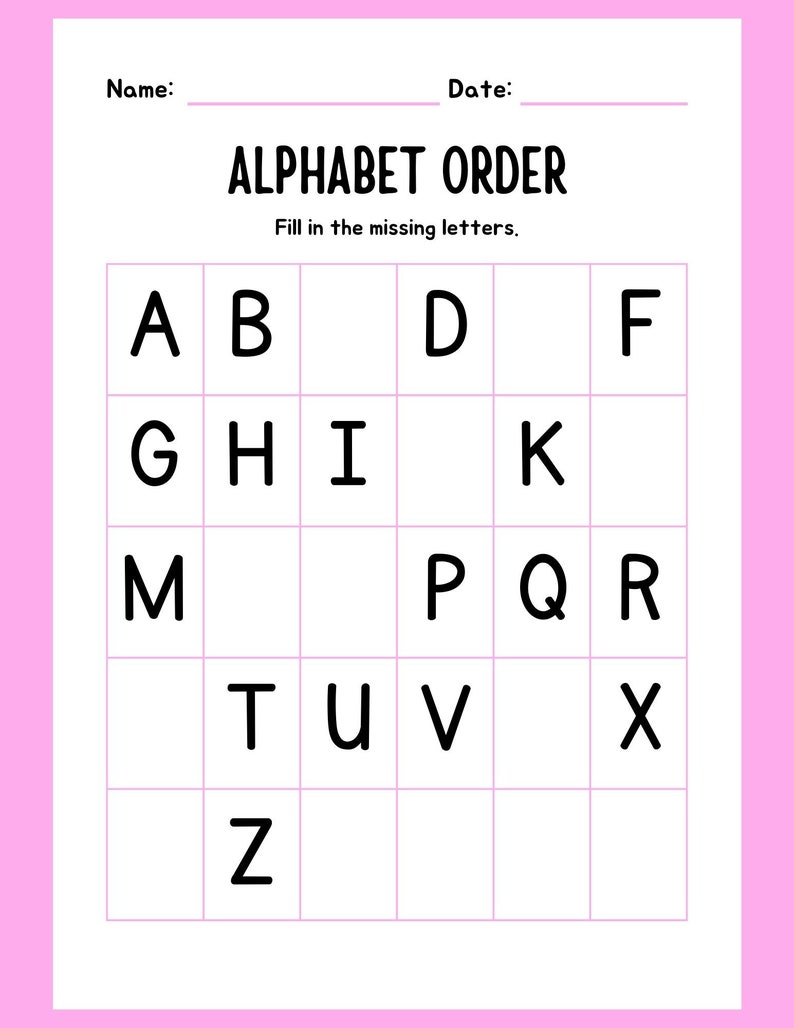 Morning Menu Preschool Printable Workbook for Girls, Abc's, Numbers ...