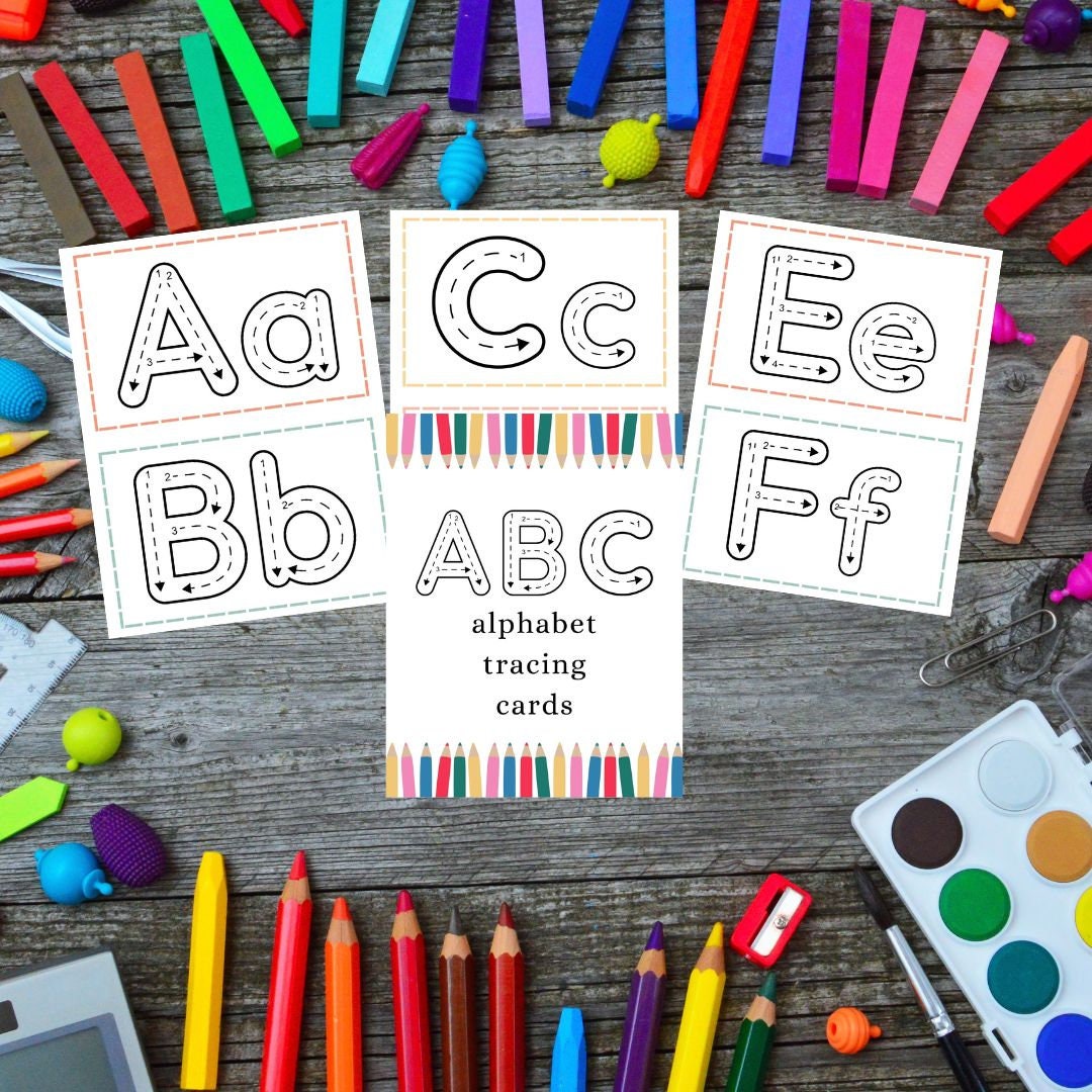 Alphabet Tracing Cards, Alphabet Letter Practice, Preschool Letter ...