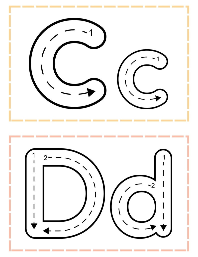 Alphabet Tracing Cards, Alphabet Letter Practice, Preschool Letter ...