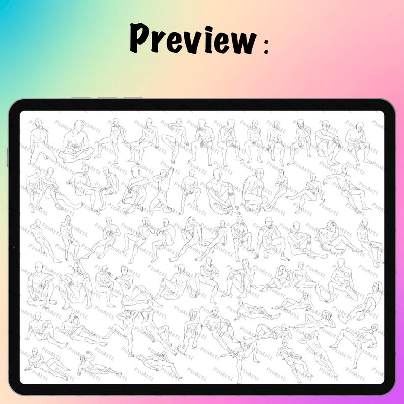 Male Poses Procreate Stamps: 120 Dynamic Body Brushes - Etsy