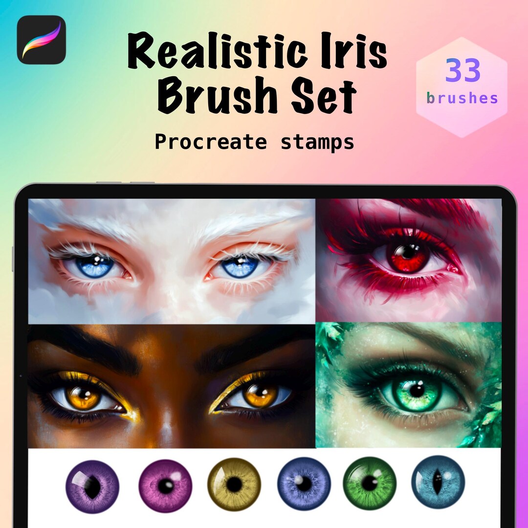 Easy Eye Builder Tool for Procreate, Realistic Eyes Drawing, Face Features Stamps for Portraits ...