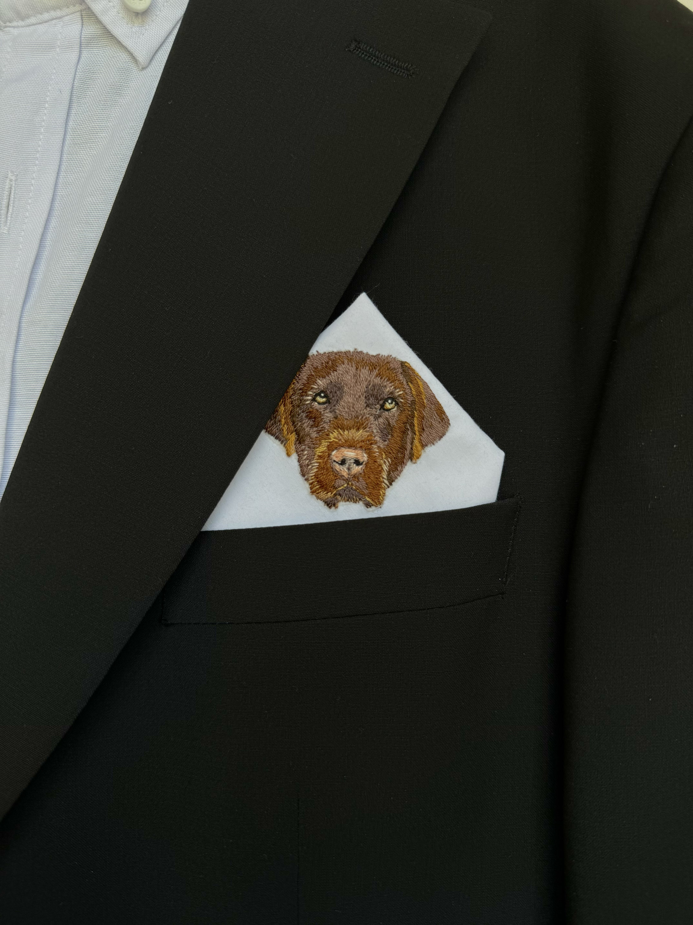 Mens Cotton Embroidered Pocket Square, Custom Dog Embroidered ...