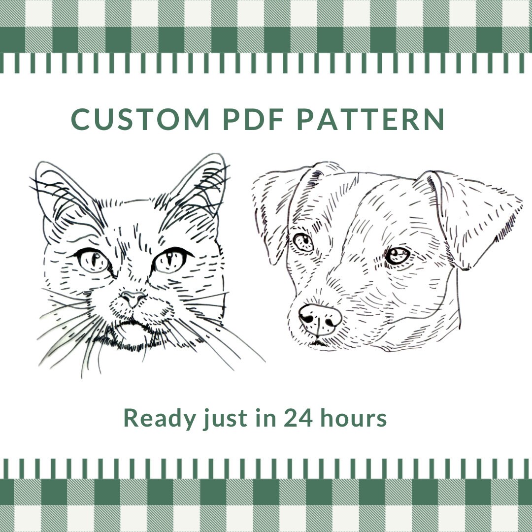 Custom Pet Embroidery Pattern, PDF Download , Stitch Your Own Pet, PDF ...
