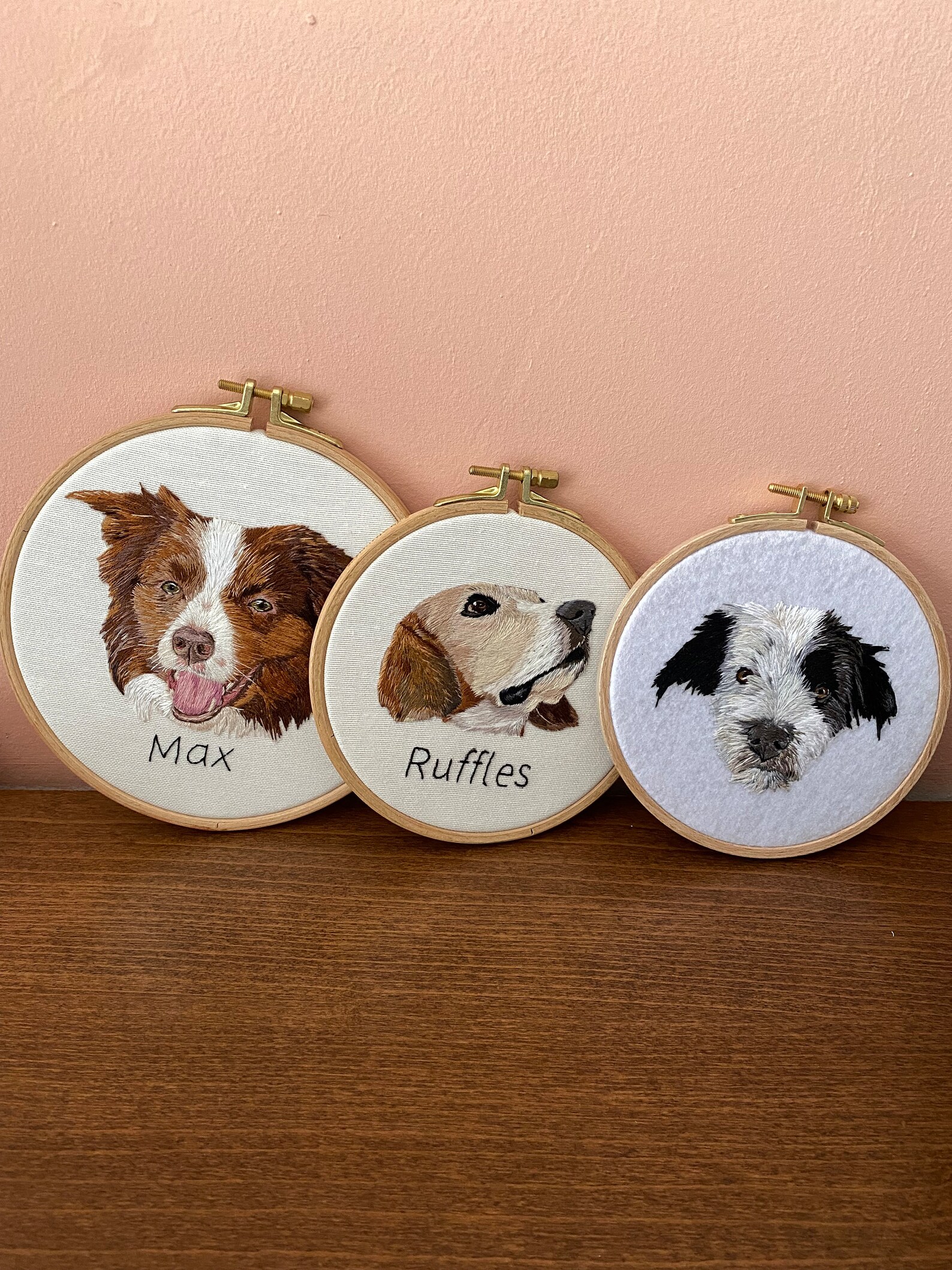 Custom Pet Portrait Embroidery Pet Memorial Thread Painting - Etsy
