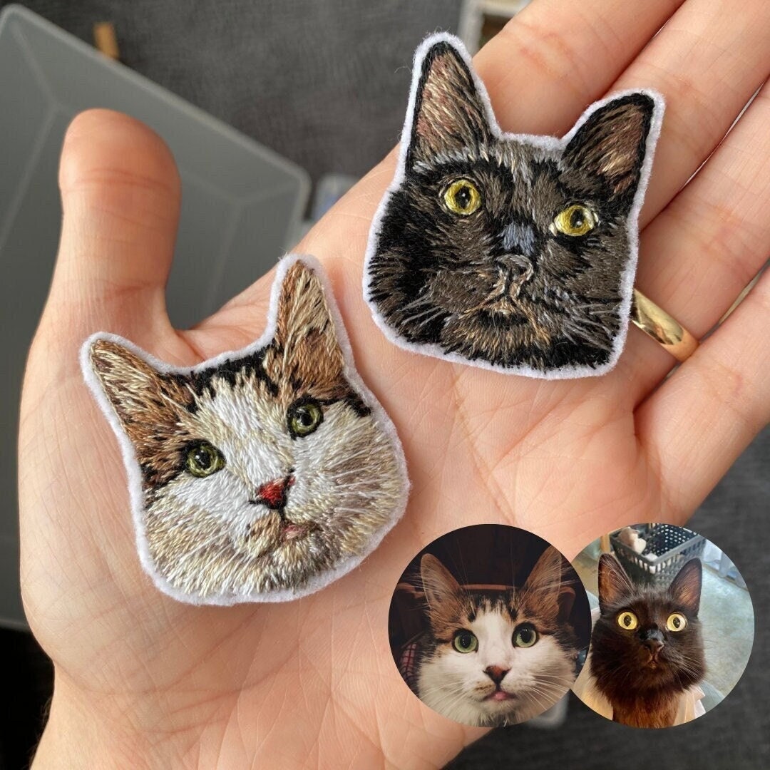 Custom Pet Portrait Patch Handmade Embroidery for Your Beloved Pet's ...
