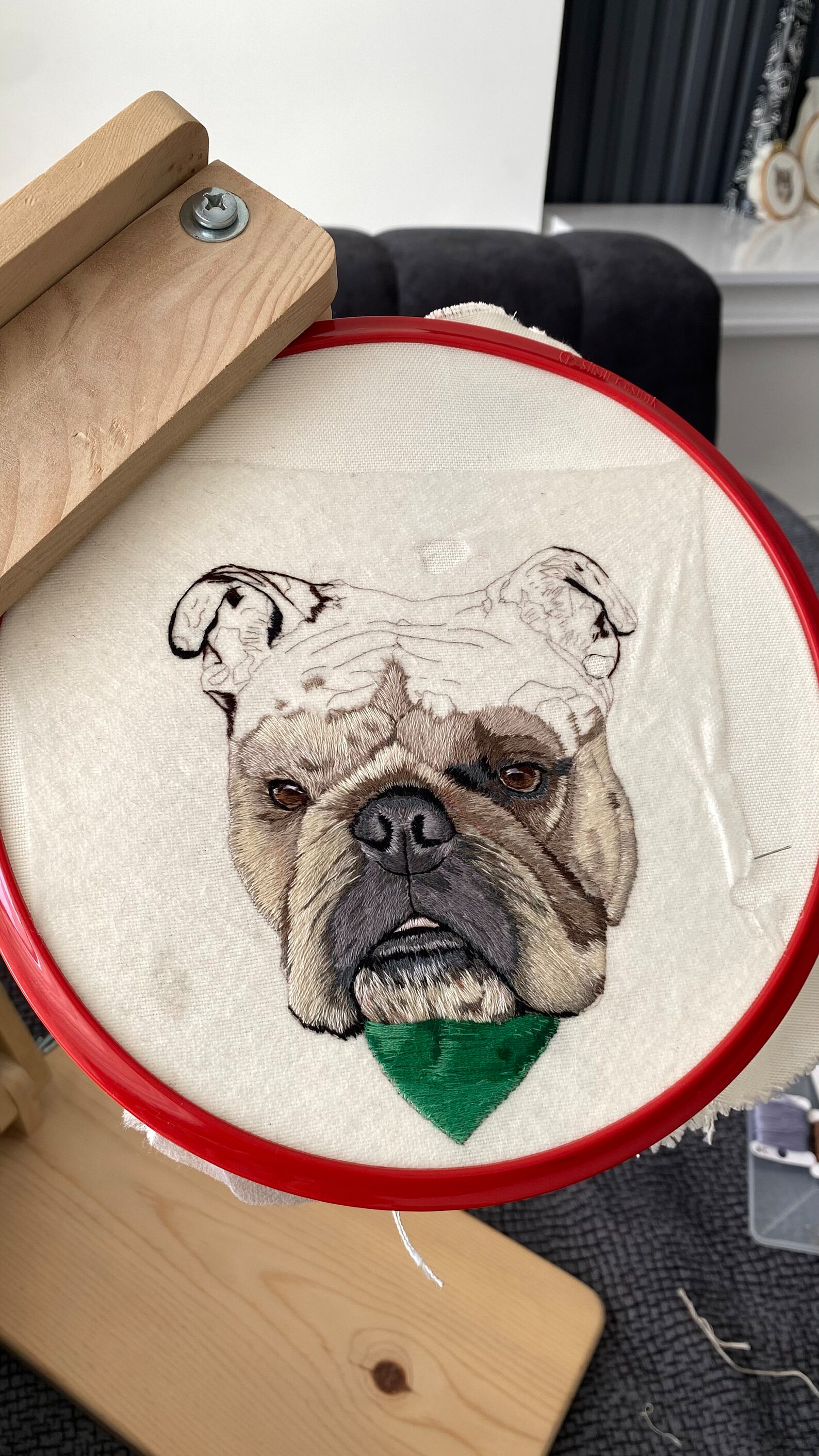 Custom Pet Portrait Embroidery Pet Memorial Thread Painting - Etsy