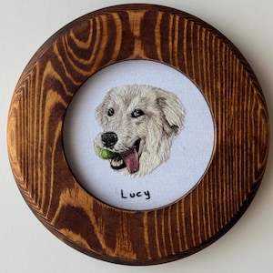 Custom Pet Portrait Embroidery, Pet Memorial, Thread Painting, Dog and ...