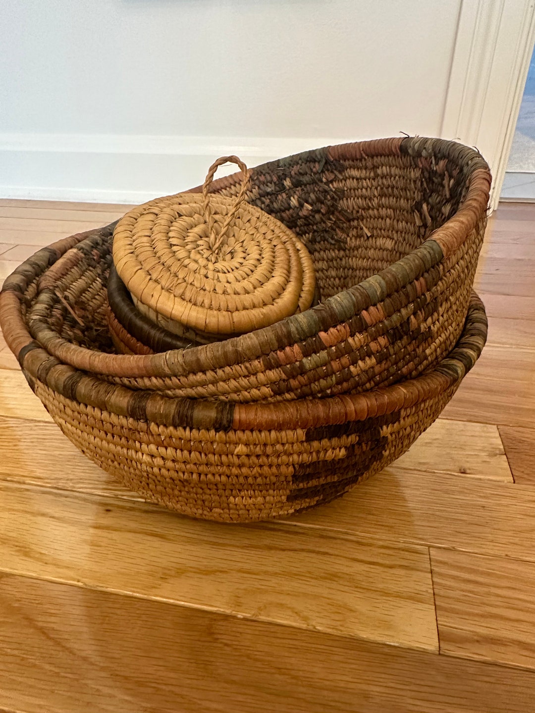 Set of 3 Handmade African Baskets - Etsy