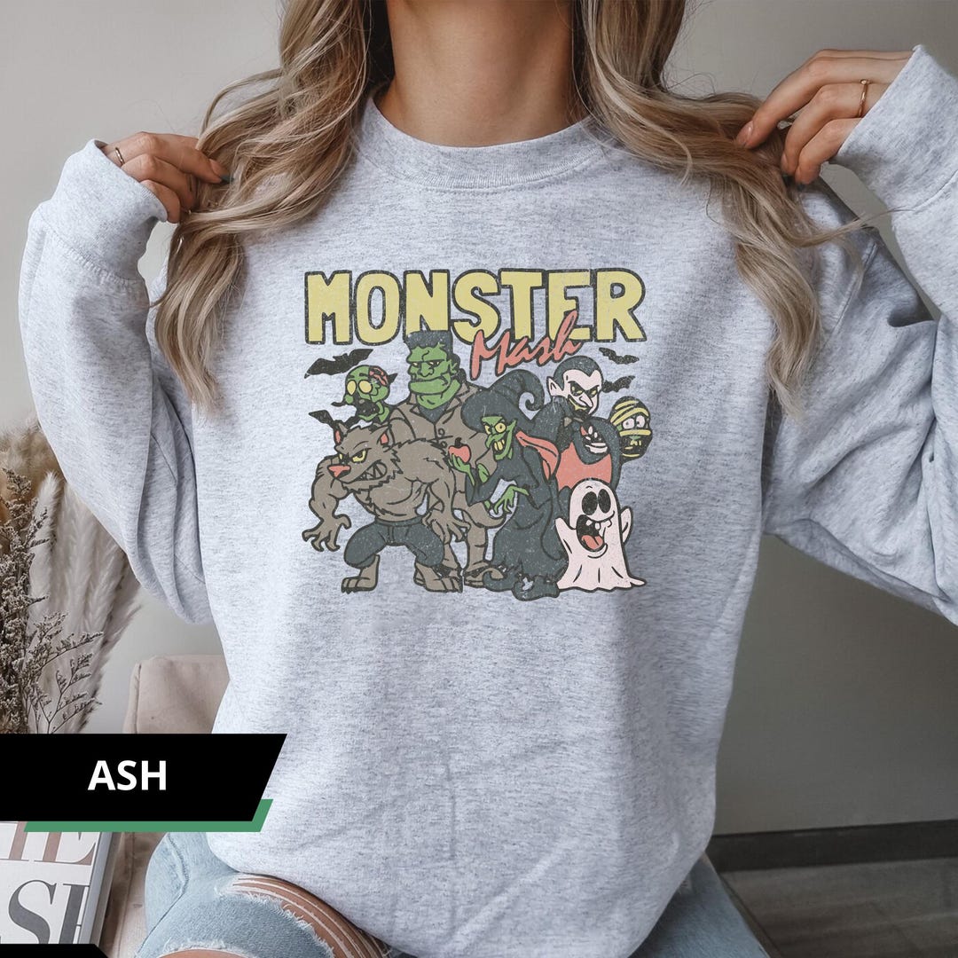 Retro Halloween Monster Mash Sweatshirt, Halloween Aesthetic, Vintage ...
