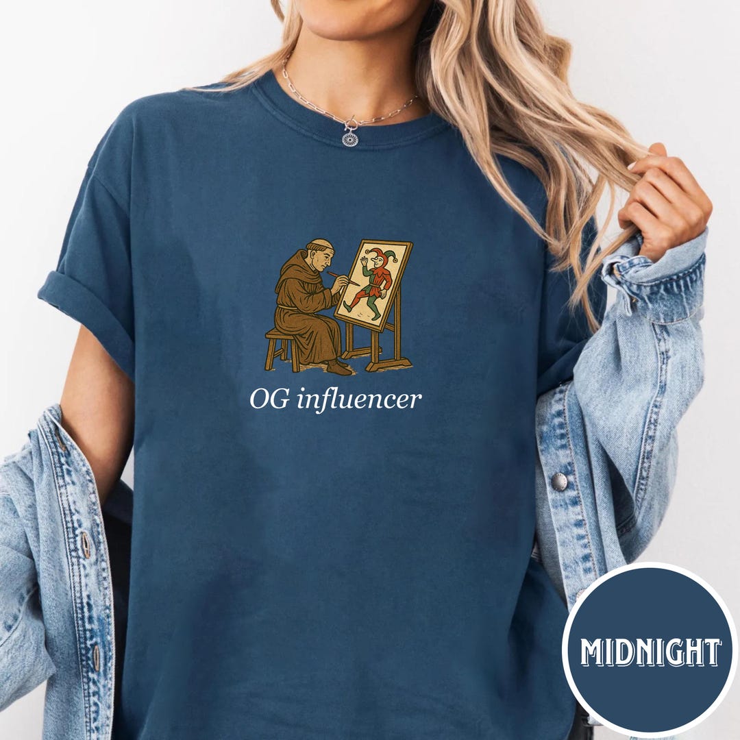 OG Influencer Monk Scribe Shirt, Medieval Meme Tshirt, Medieval Meme ...