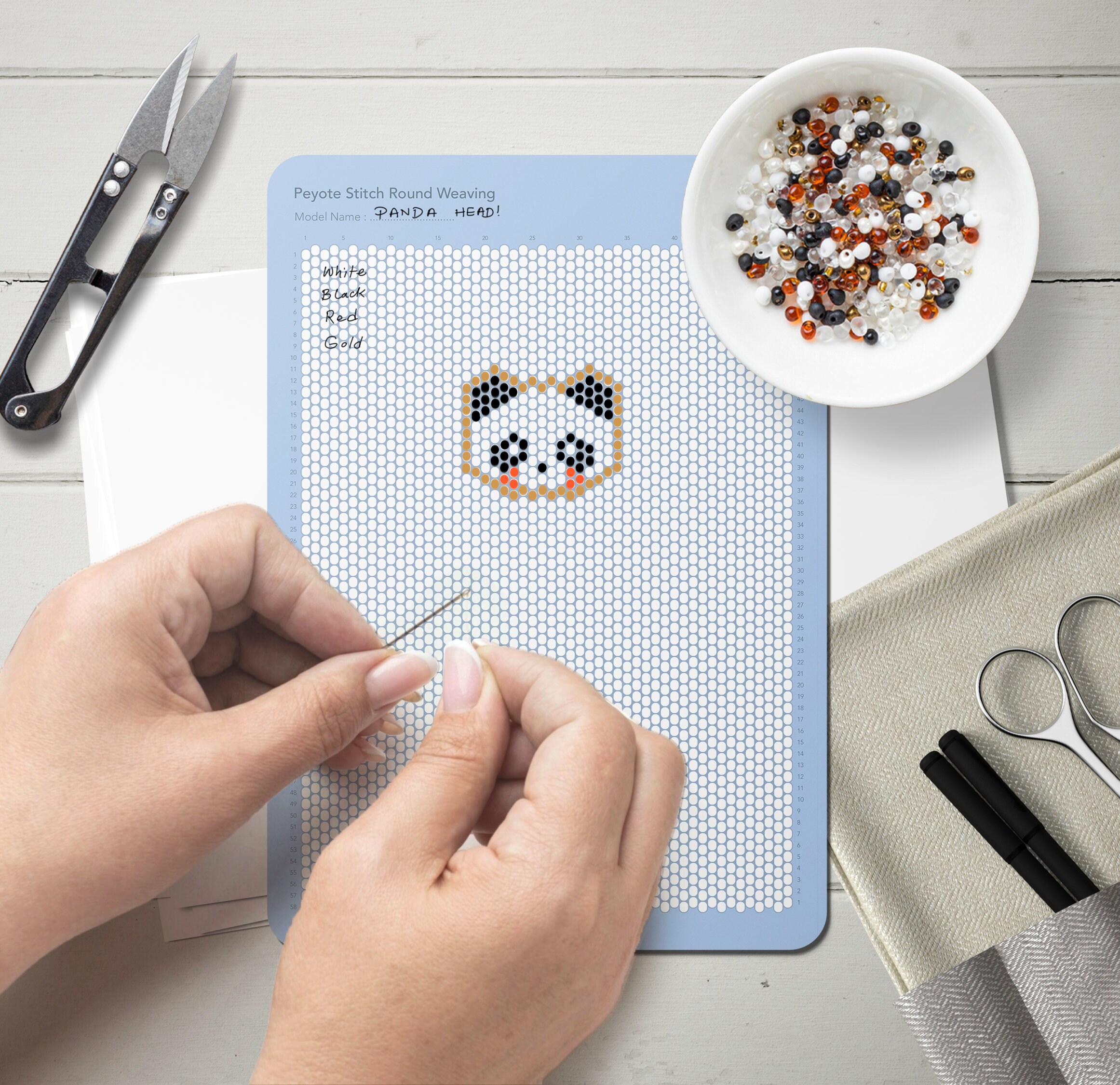 Printable Beadwork Crafting Patterns Bundle - 10 Templates for Beaded ...