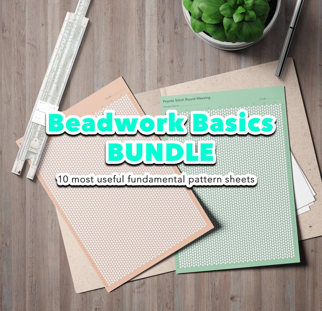 Printable Beadwork Crafting Patterns Bundle - 10 Templates for Beaded ...