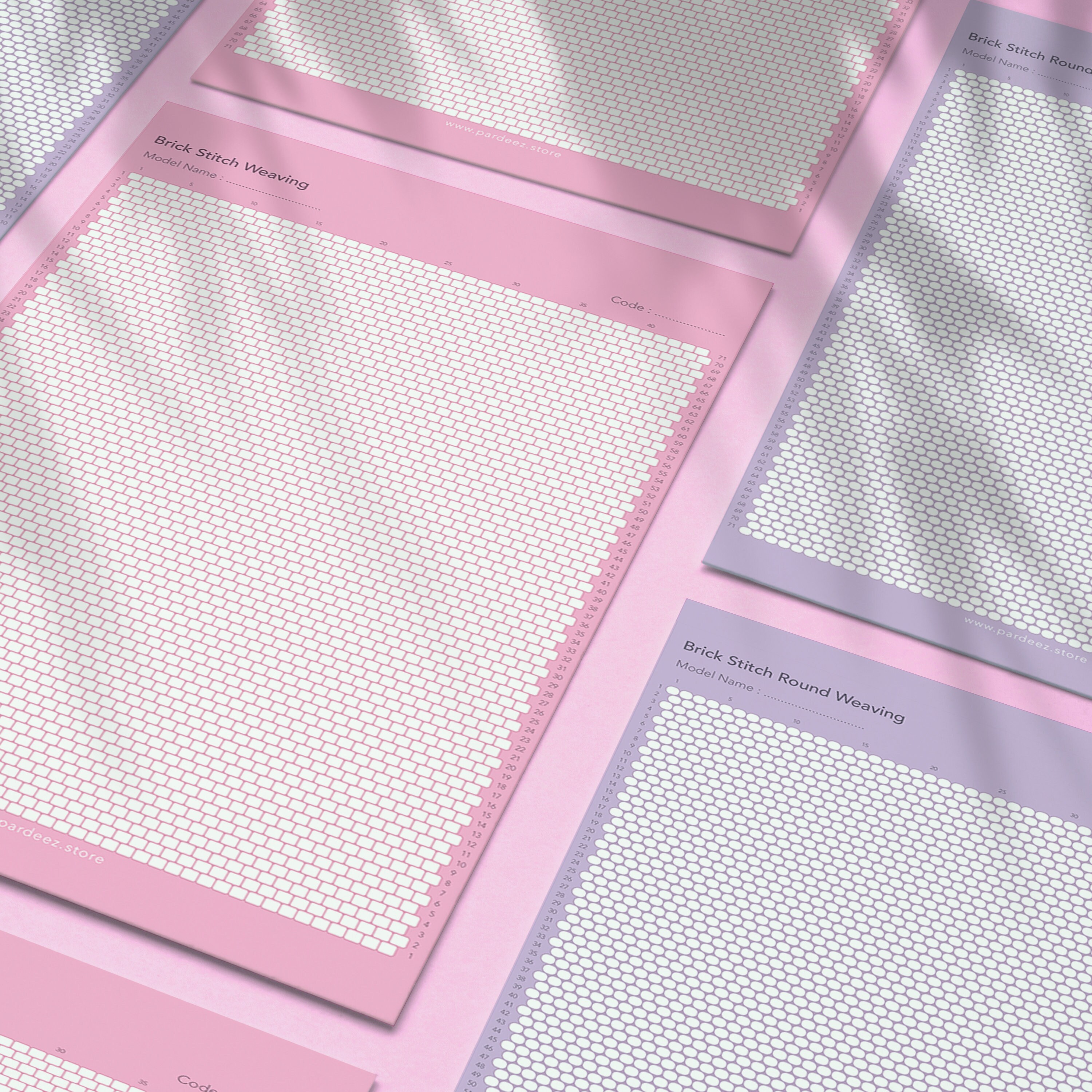 Printable Beadwork Crafting Patterns Bundle - 10 Templates for Beaded ...