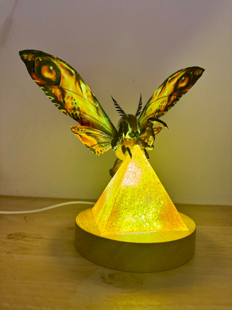 Mothra 2024 Summon on Pyramid Electric Lamp, Monsterverses Mothra Lamp ...