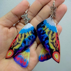Rainbow Mothra Wings Earring, Mothra Butterfly Moth Wings Earring. - Etsy