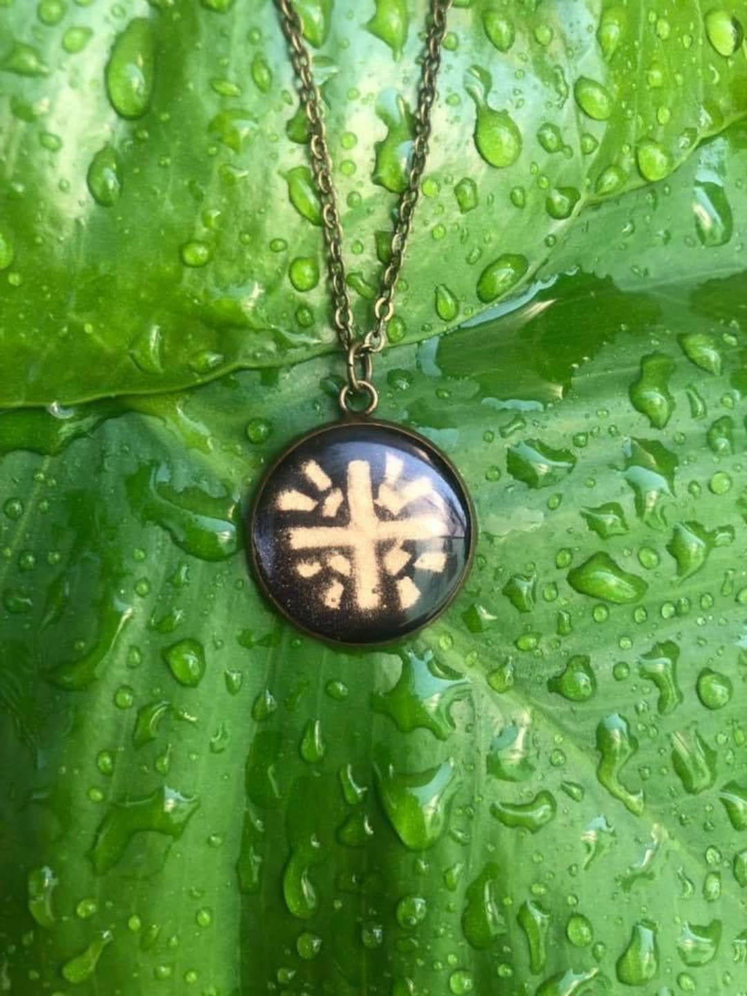 Mothra Symbol Brass Pendant Necklace - Etsy