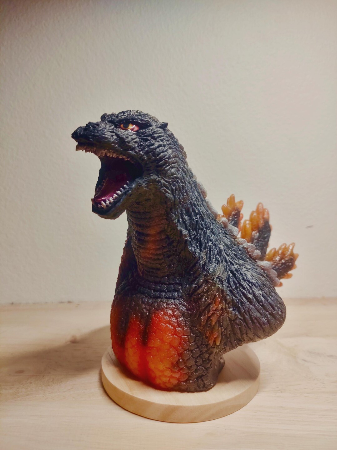 Hand-sculpted Burning Godzilla 1995 Bust: Glow-in-the-dark Resin - Etsy