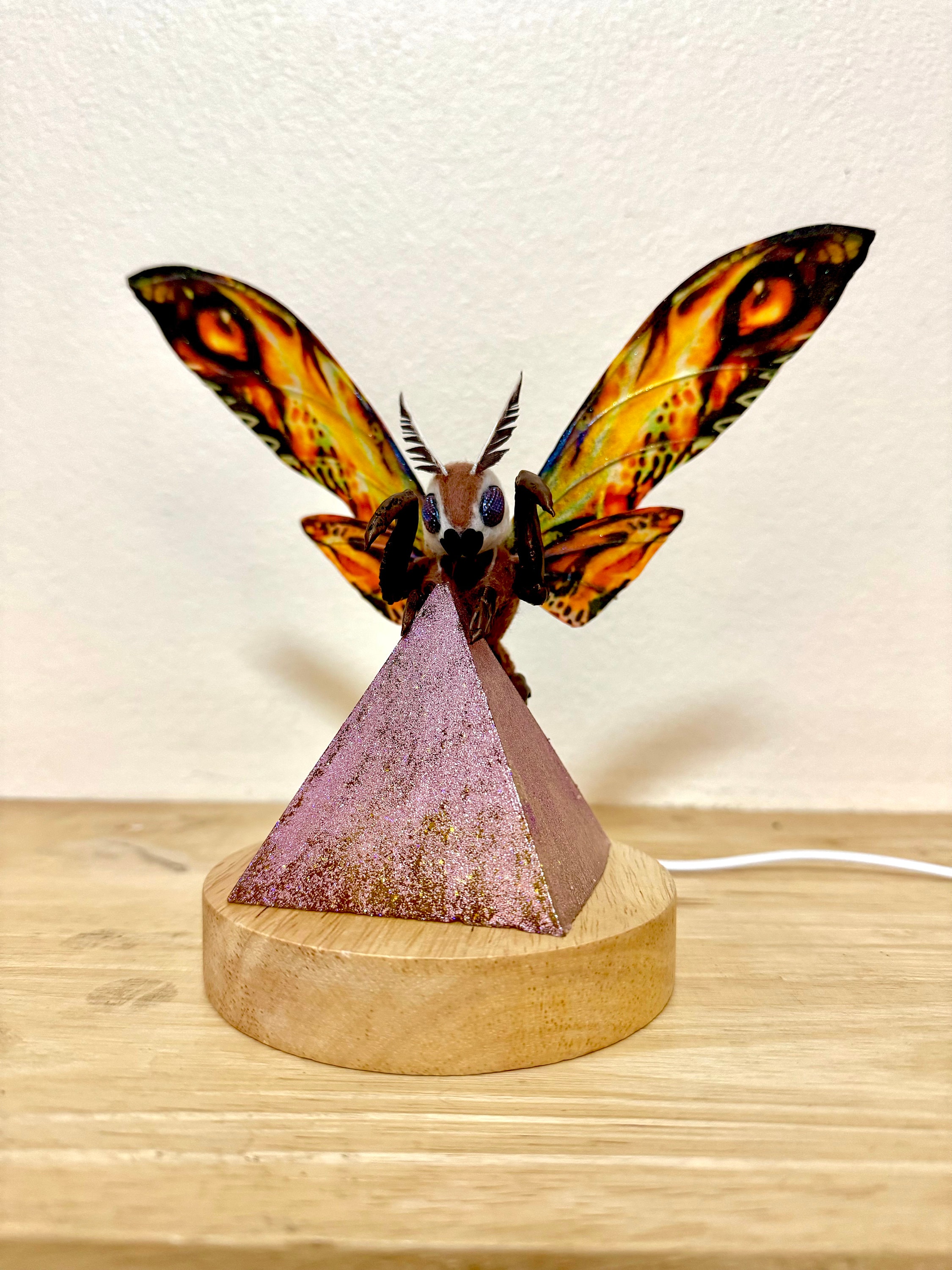 Mothra 2024 Summon on Pyramid Electric Lamp, Monsterverses Mothra Lamp ...