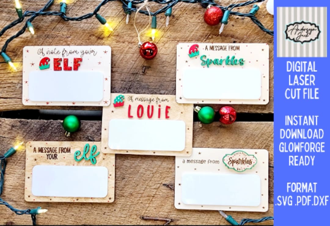 Elf Message Board Set Laser Cut File/pdf, Svg, Dxf/personalized Elf ...