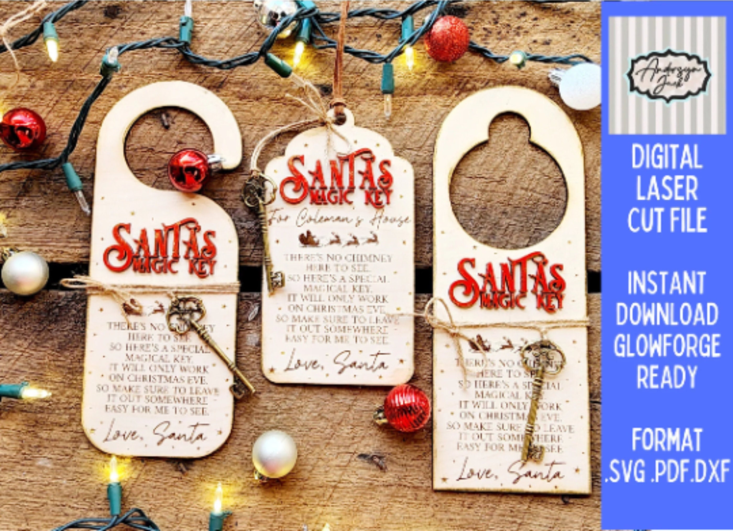 Santa's Magic Key Laser Cut File/pdf, Svg, Dxf/santa's Magic Key .svg ...