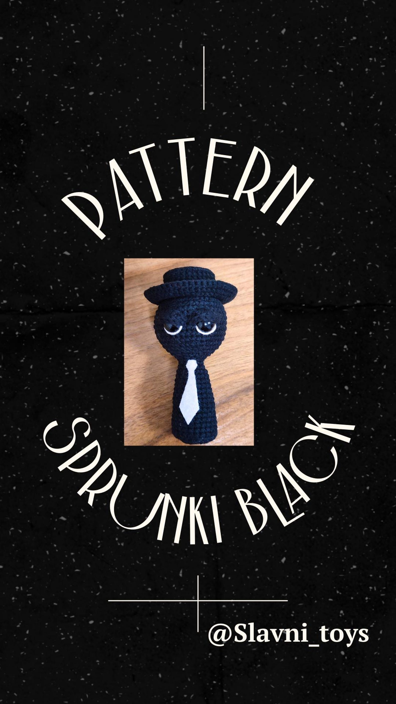 Sprunki Black Plush Toy Pattern, Amigurumi Crochet Pattern, Sprunki ...