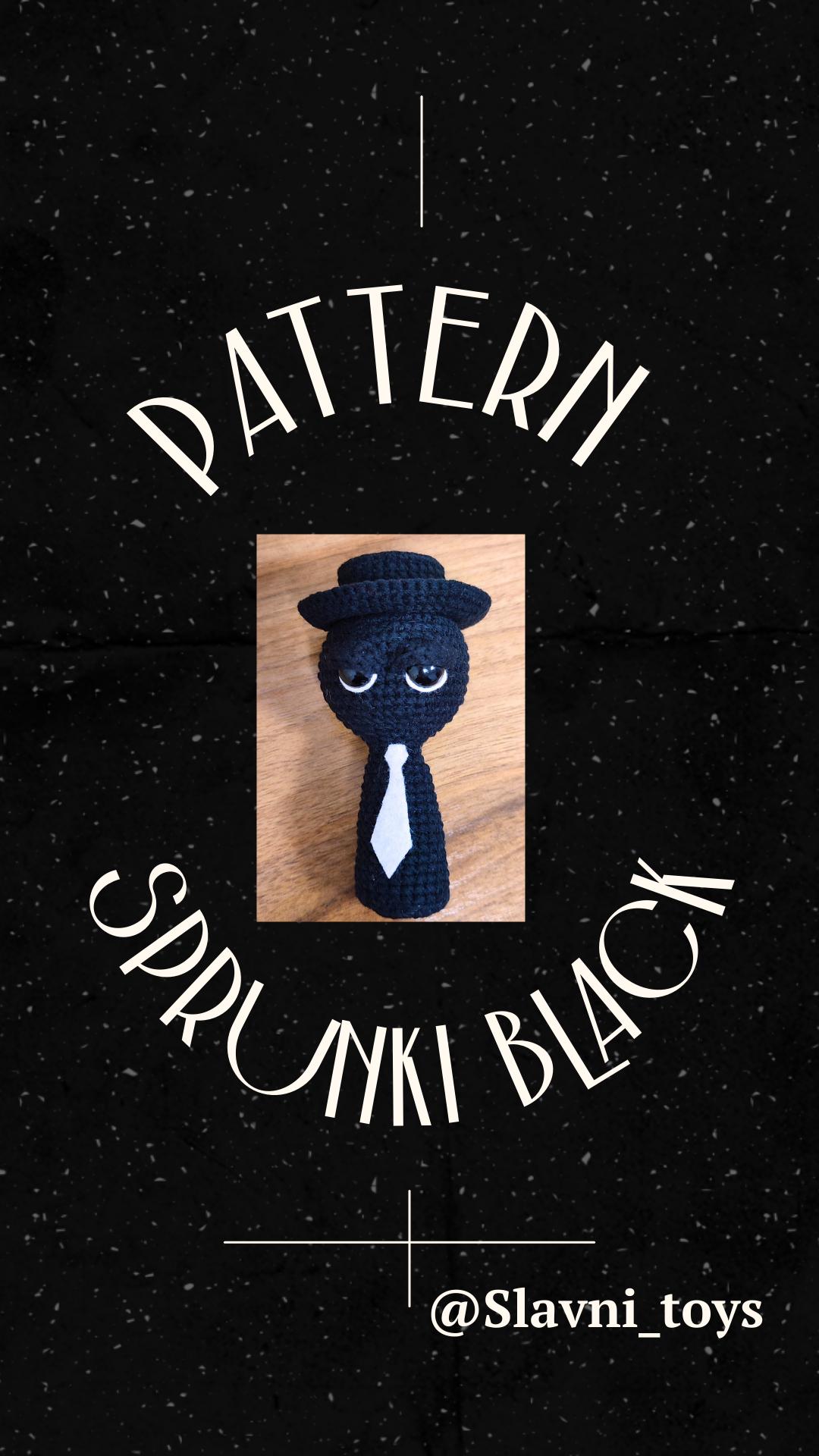 Sprunki Black Plush Toy Pattern, Amigurumi Crochet Pattern, Sprunki ...