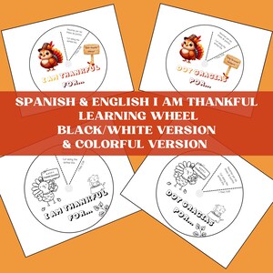 Bilingual Thanksgiving Activity Bundle, Placemats, Learning Wheel ...