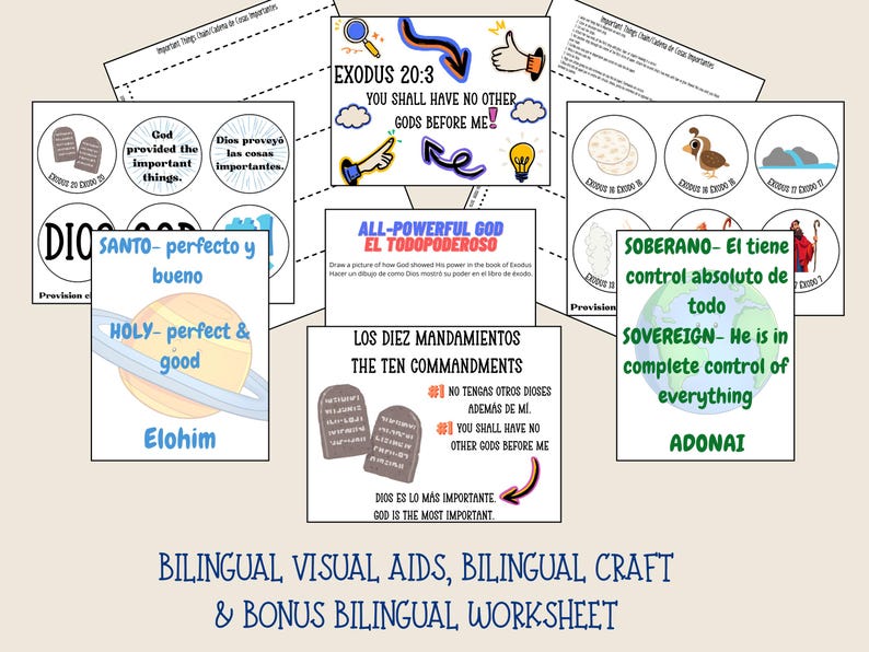Exodus Bilingual Lesson Bundle, Moses & the Israelites, Lesson, Visual ...