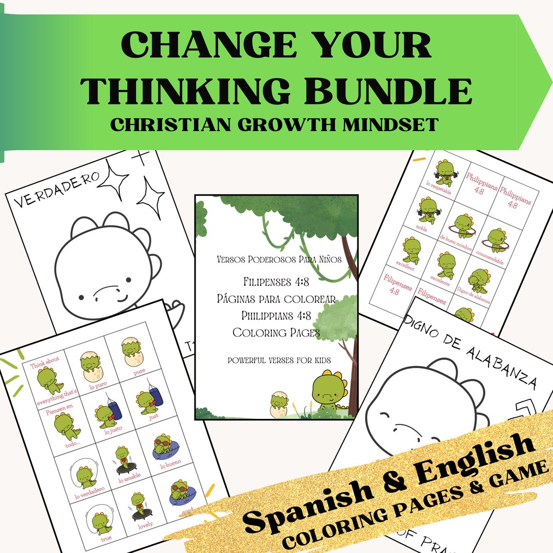 Dinosaur Bilingual Christian Growth Mindset Bundle, Combined Age VBS ...