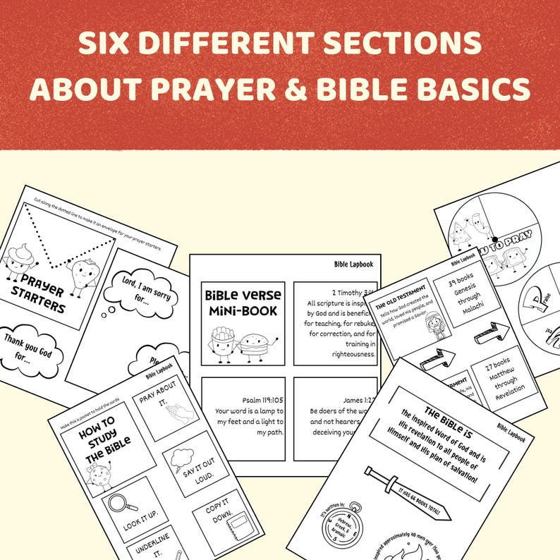 Bible Basics Lapbook | Kids Printable Scripture Activity (digital ...