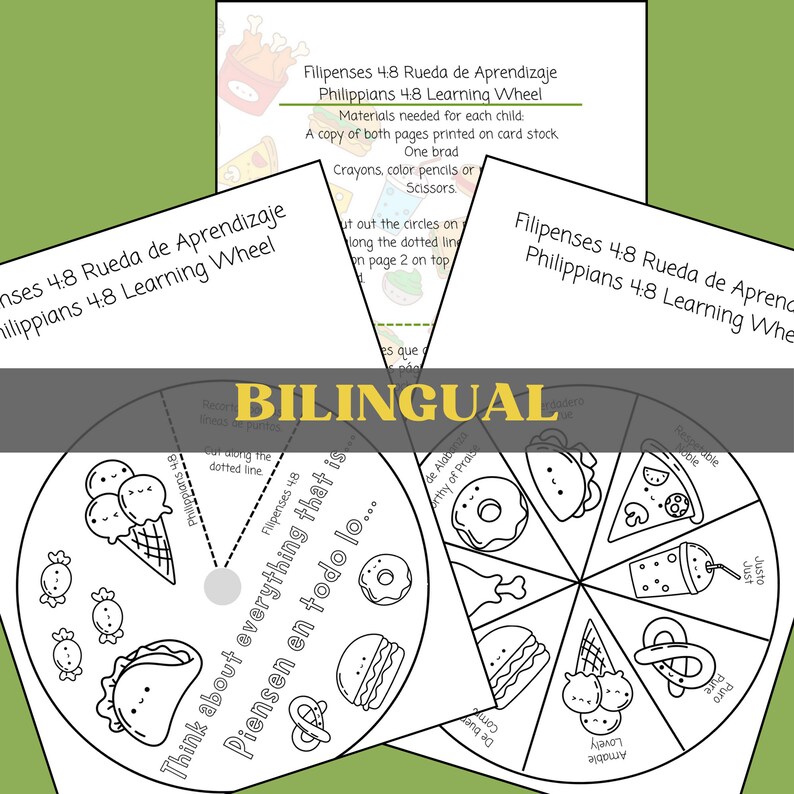 BILINGUAL Philippians 4:8 Crafts Bundle, Christian Growth Mindset ...
