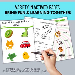 Spanish Bilingual Pre-k & K Worksheets Bundle (digital Download) - Etsy
